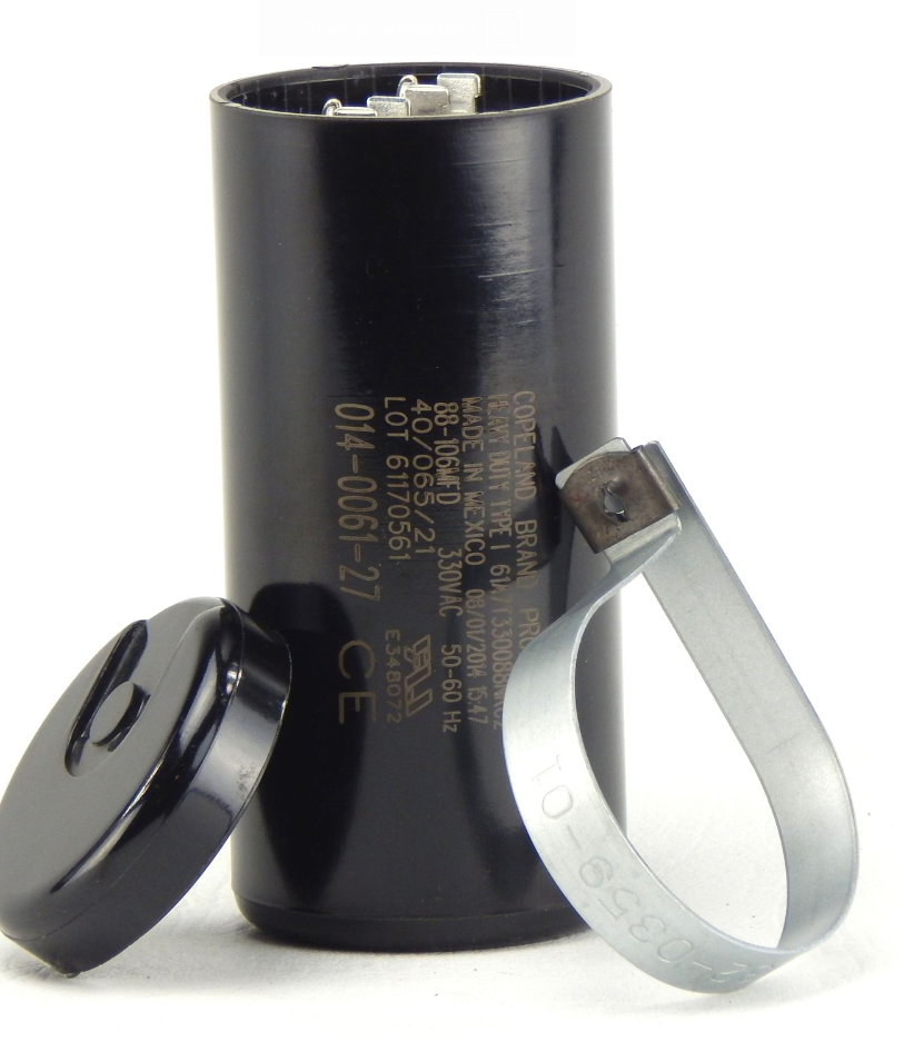 Copeland Start Capacitor |330V | 88-106 MFD | Refrigerative Supply
