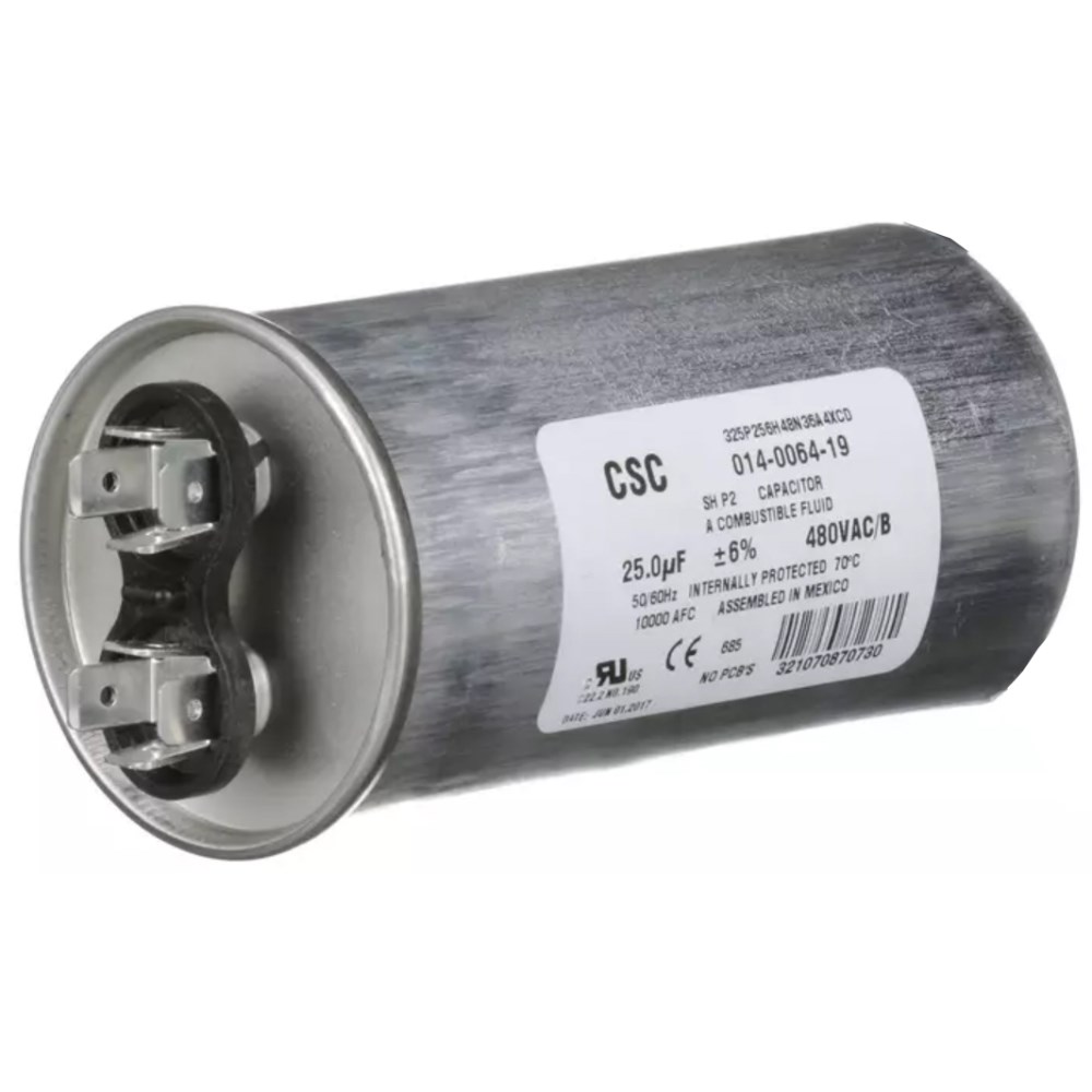Copeland Run Capacitor | Round | 482V | 25 MFD | 014-0064-19 ...