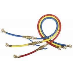 Yellow Jacket 1/4" X 48" PLUS II Charging Hose Set with FlexFlow Valve ...