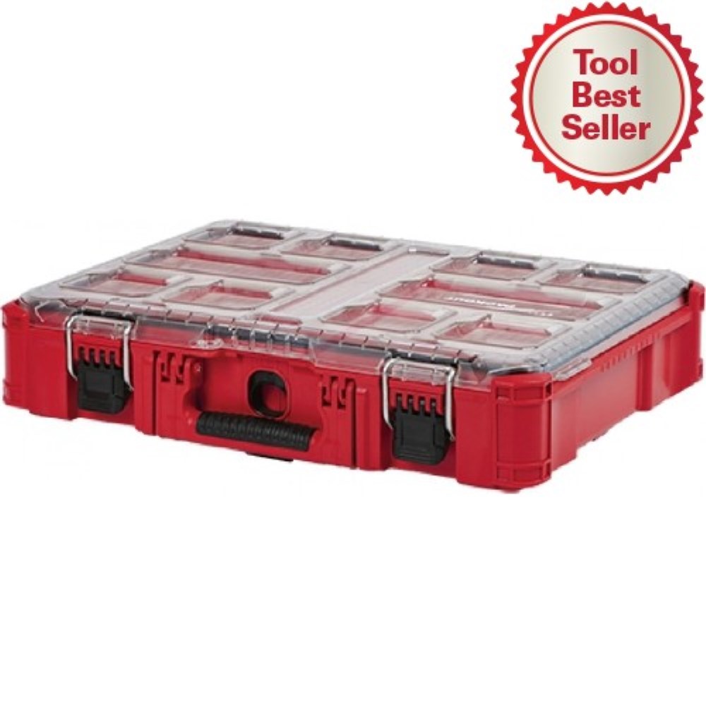 Milwaukee PACKOUT 10 Bin Stackable Plastic Organizer | 48-22-8430 ...