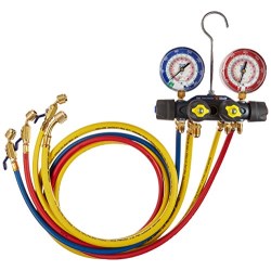 Yellow Jacket TITAN 4 Valve Testing and Charging Manifold with 60" PLUS ...